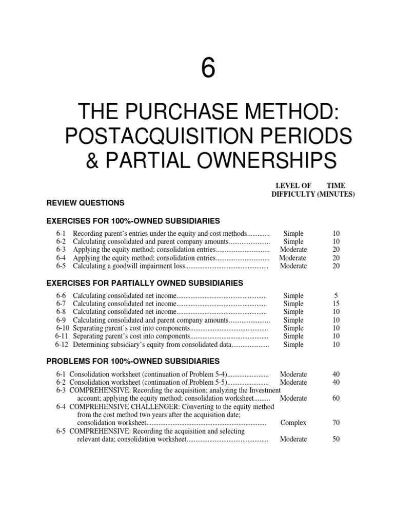 SM ch06 | PDF | Book Value | Goodwill (Accounting)