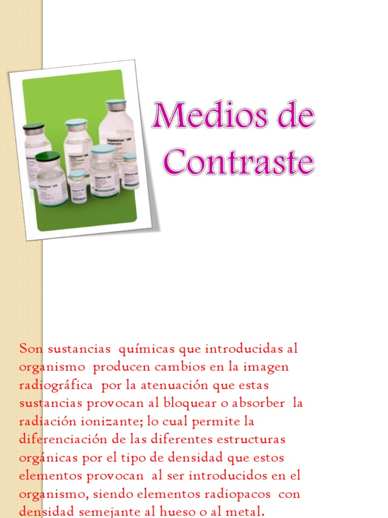 Clasificacion de Los Medios de Contraste | Ct Scan | Helio