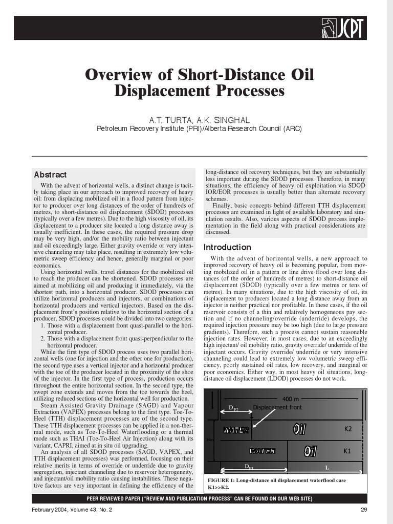 Overview of Short-Distance Oil Displacement Processes | PDF | Petroleum ...