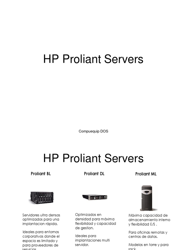 HP Proliant Servers | PDF | Computer Architecture | Computer Companies ...