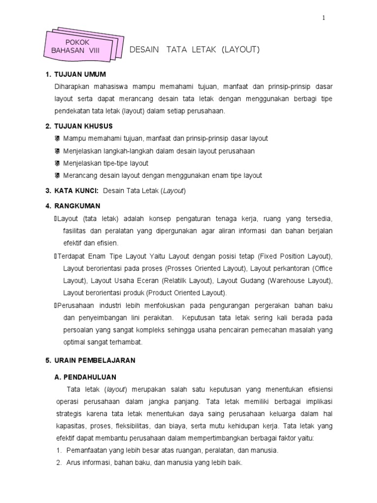 8 Desain Tata Letak (Layout) | PDF