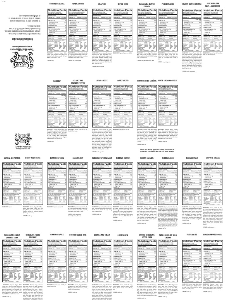 Popcorn Palace Nutrition | PDF | Soybean | Milk