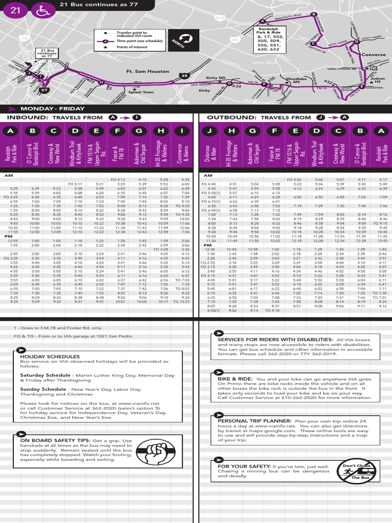 The #21 Bus Schedule | PDF | Bus | Washington Metro