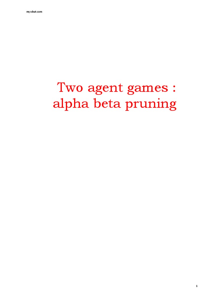 Alpha Beta Pruning | PDF