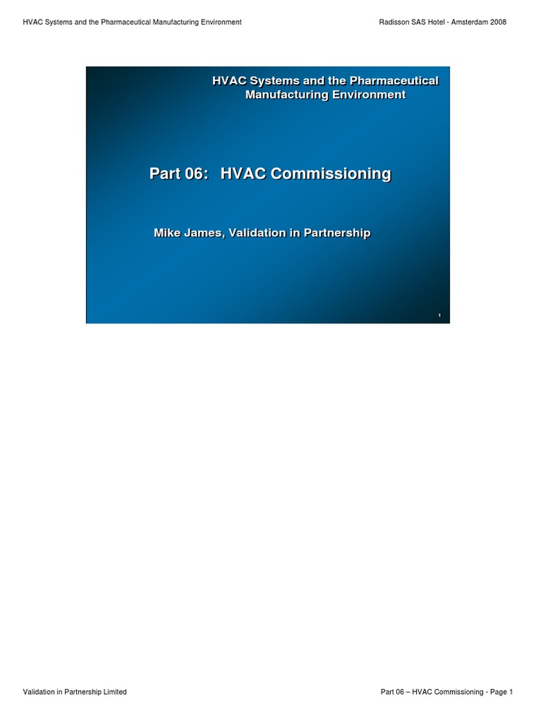 Pt06 - HVAC Commissioning | PDF | Verification And Validation | Duct (Flow)
