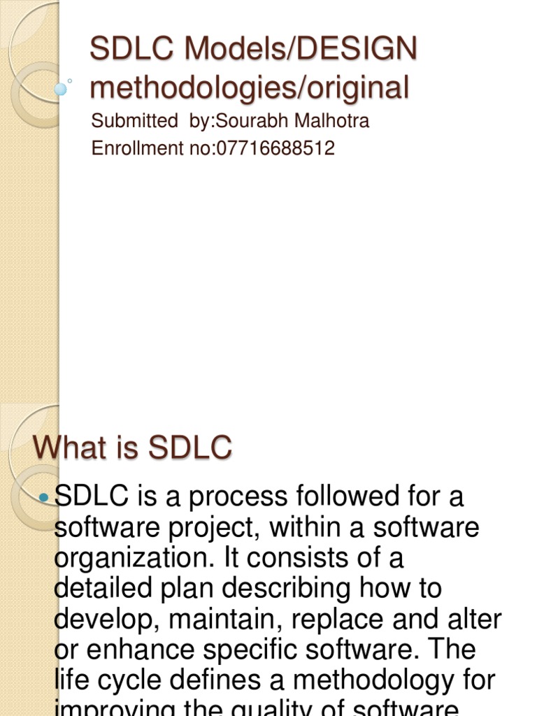 Models of SDLC - PPT Original | PDF | Software Development Process ...