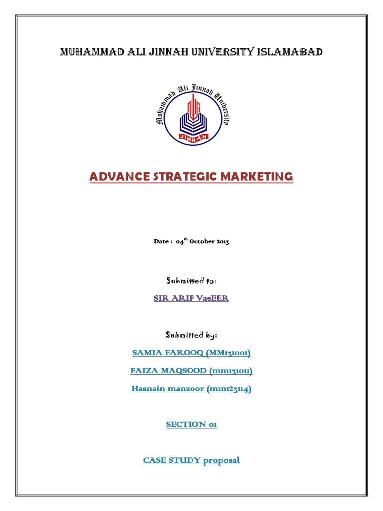 Case Study Proposal | PDF | Strategic Management | Market (Economics)