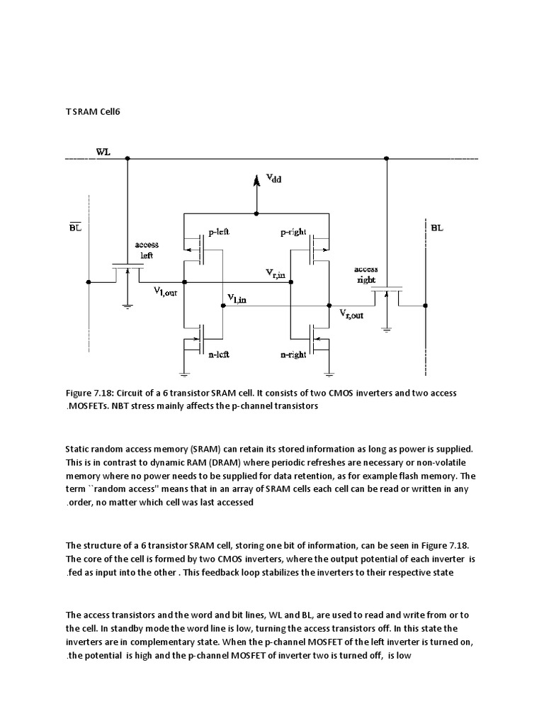 6t Sram Cell | PDF | Electrical Engineering | Computer Memory