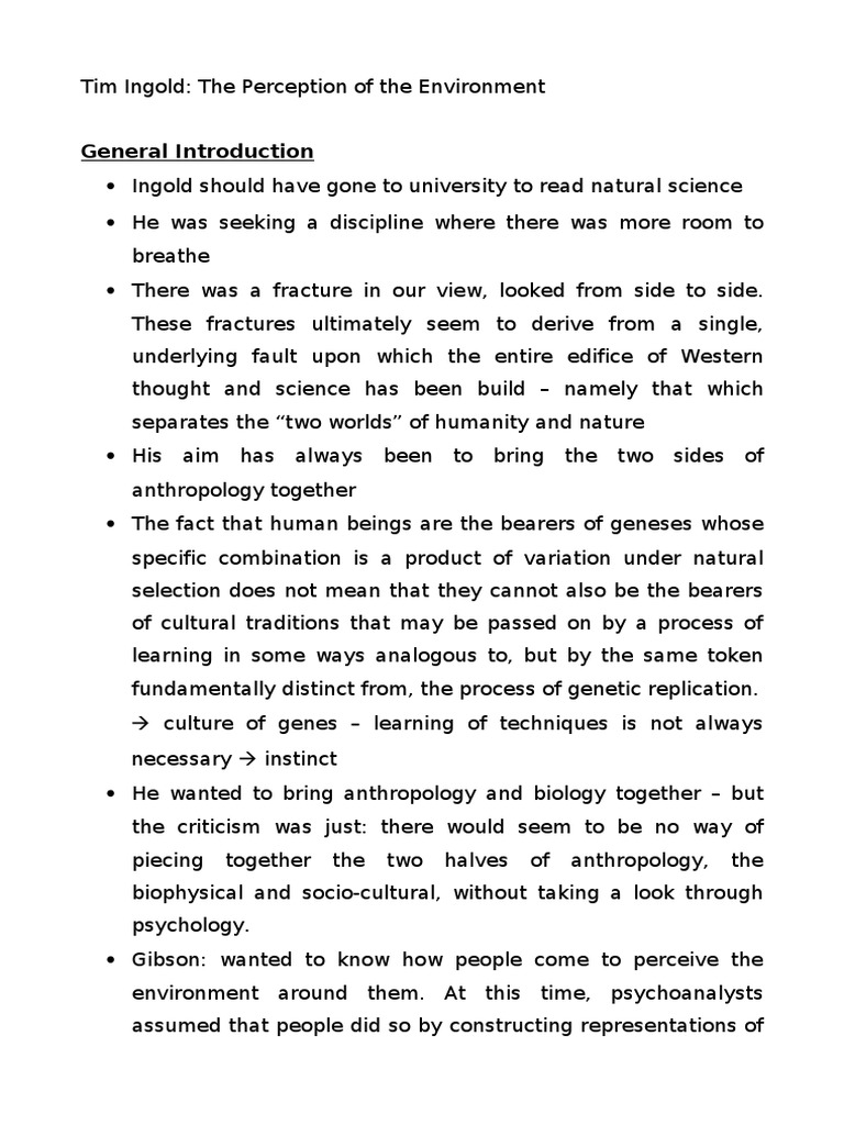 Tim Ingold | PDF | Mind | Anthropology