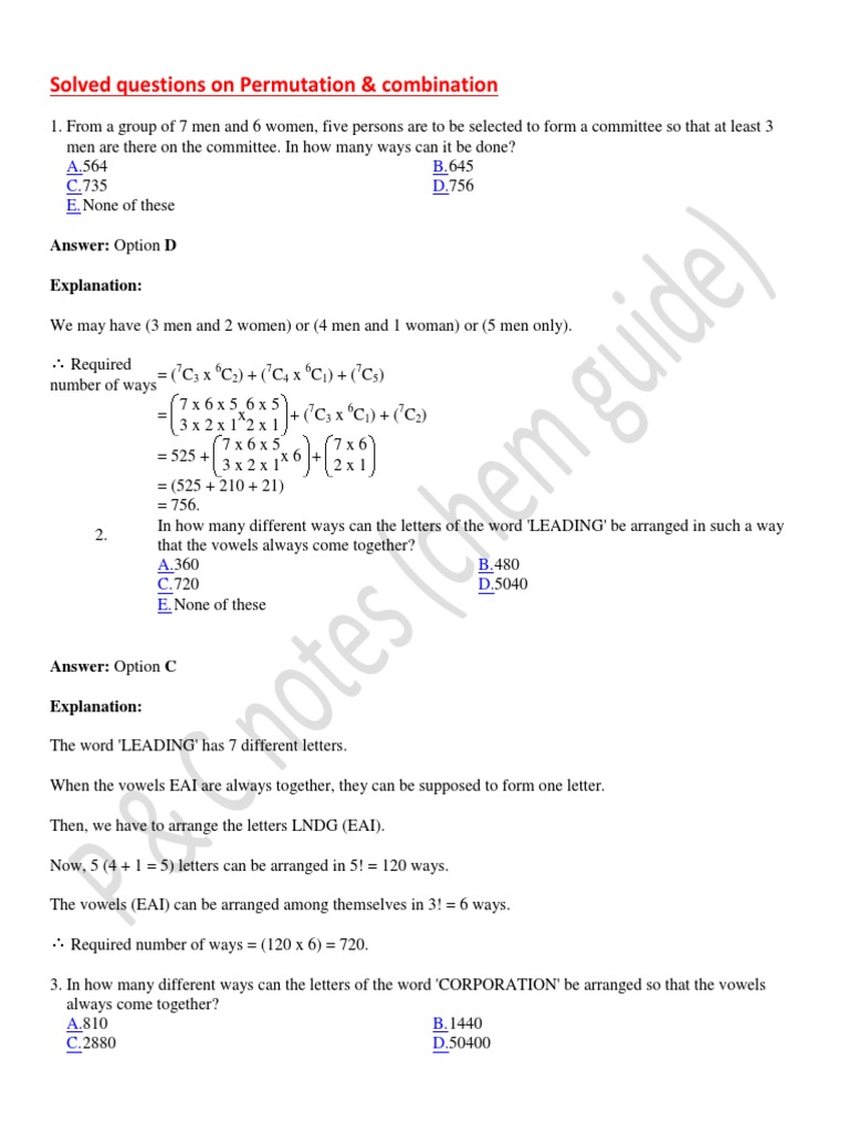 Permutation and Combination | PDF | Consonant | Vowel