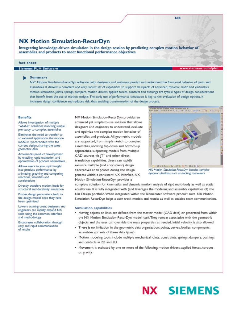 NX Motion Simulation | PDF | Simulation | Computer Aided Design