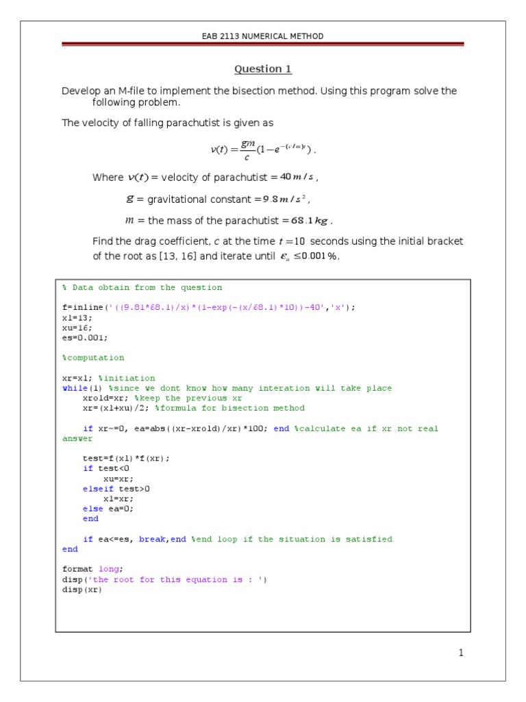 Matlab Solution | Ordinary Differential Equation | Numerical Analysis
