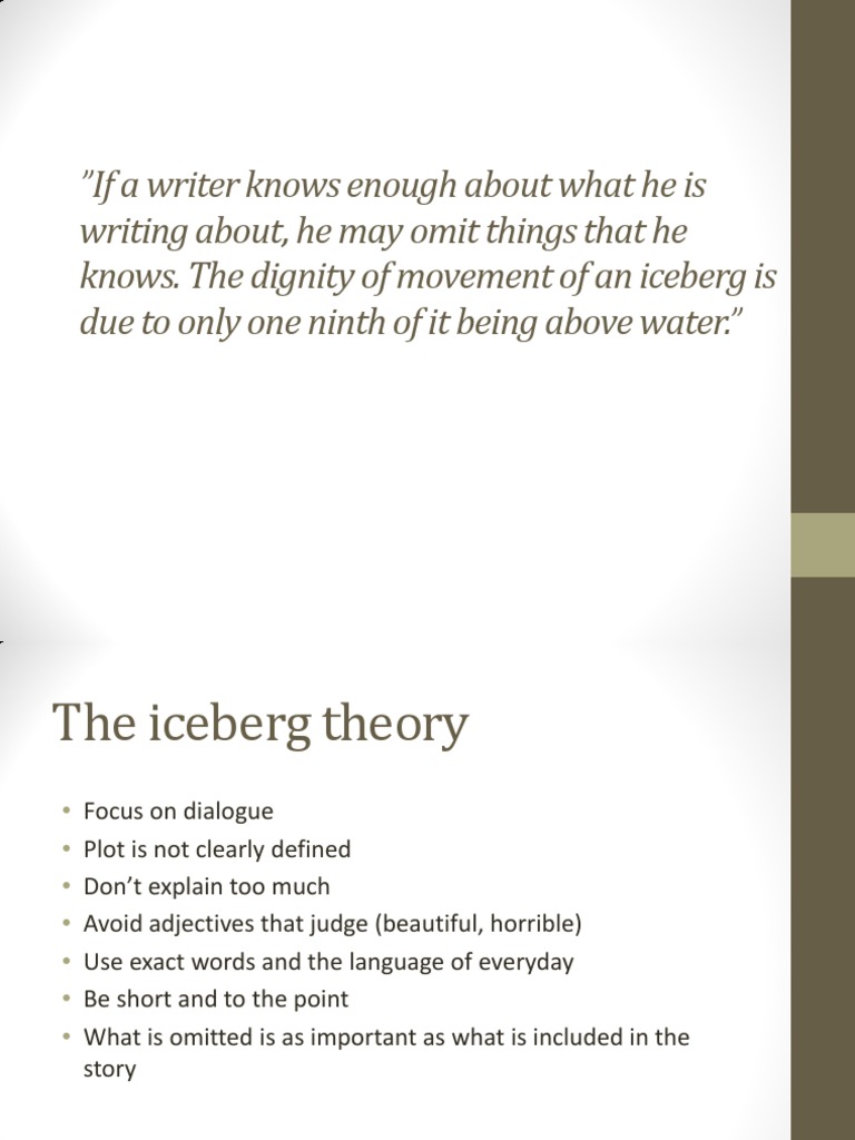 Hemingway, Iceberg Theory | PDF | History