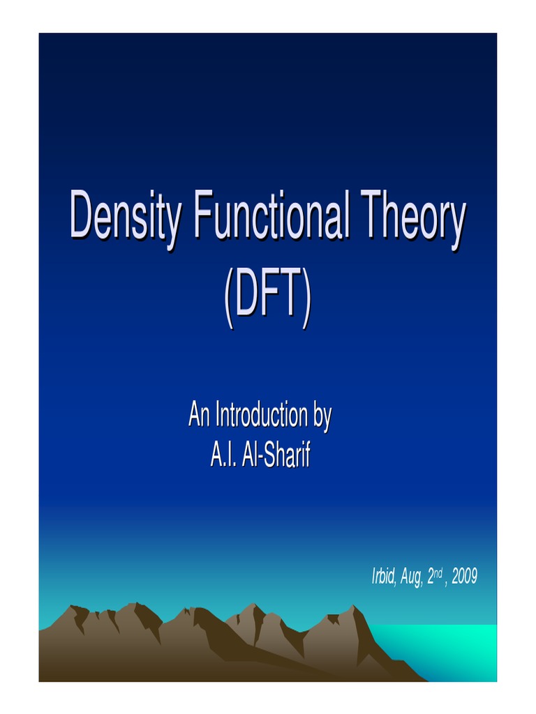 Density Functional Theory (DFT) | PDF | Density Functional Theory ...