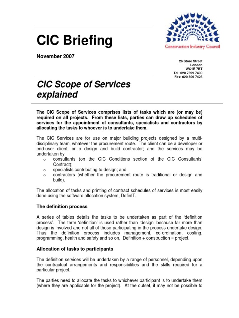 C I C Services Explained | PDF | General Contractor | Design