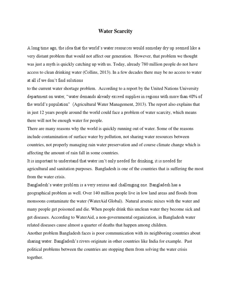 Water Assignment | PDF | Water Resources | Water Scarcity