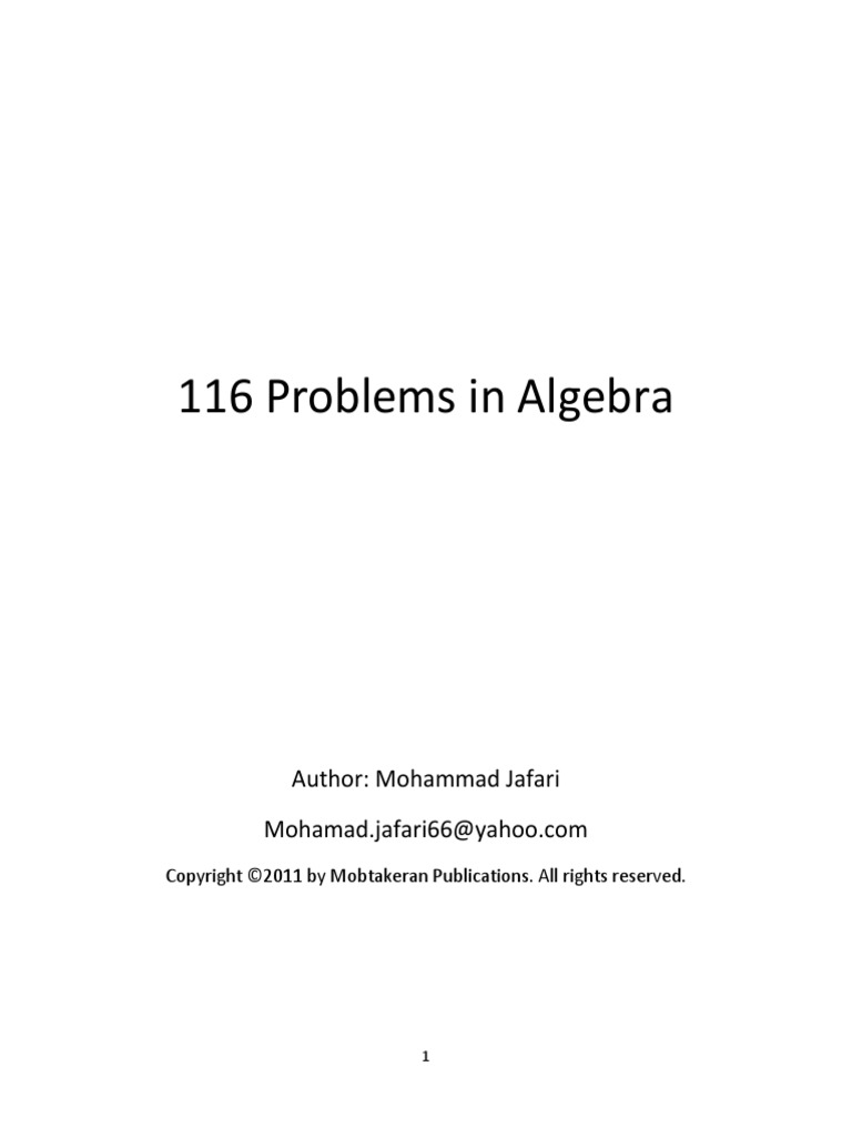 116 Problems | PDF | Polynomial | Complex Analysis