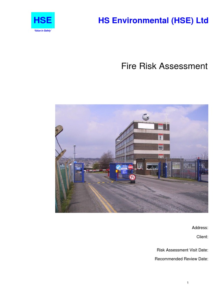 Fire Risk Assessment Sample | PDF | Occupational Safety And Health | Safety