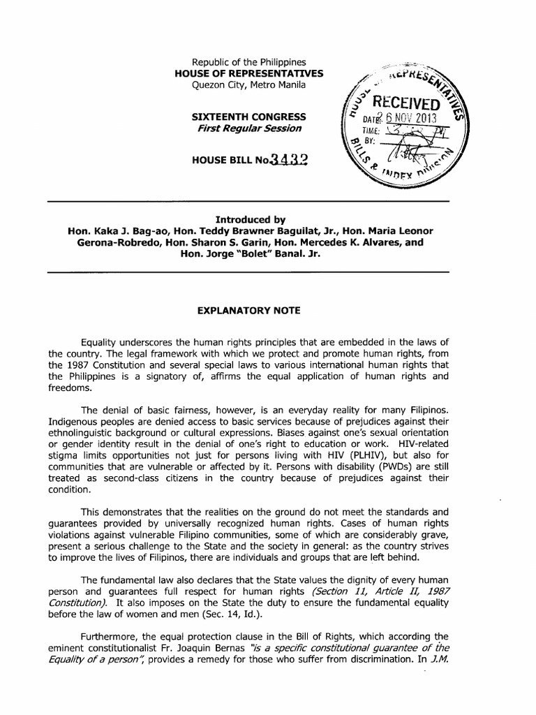 Anti-Discrimination Bill 2.0 (HB 3432) | PDF | Discrimination | Sexual ...