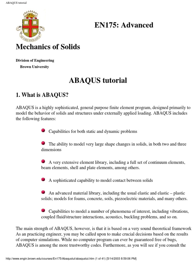 Abaqus Tutorial | PDF