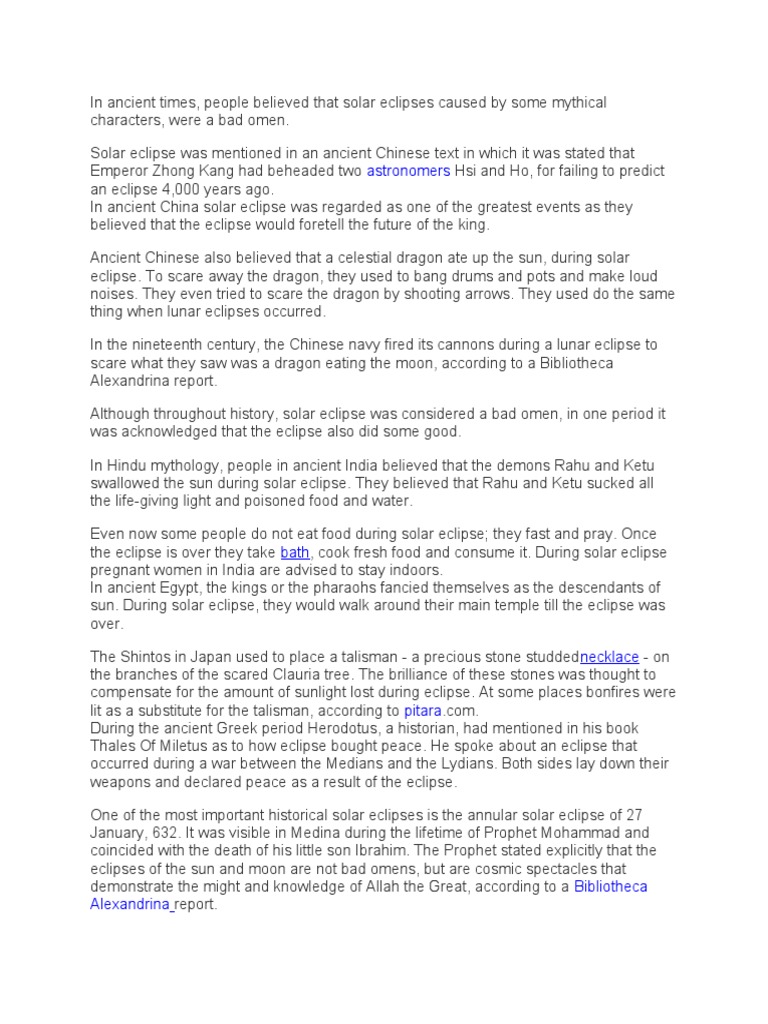 Myth Solar Eclipse | PDF | Solar Eclipse | Eclipse