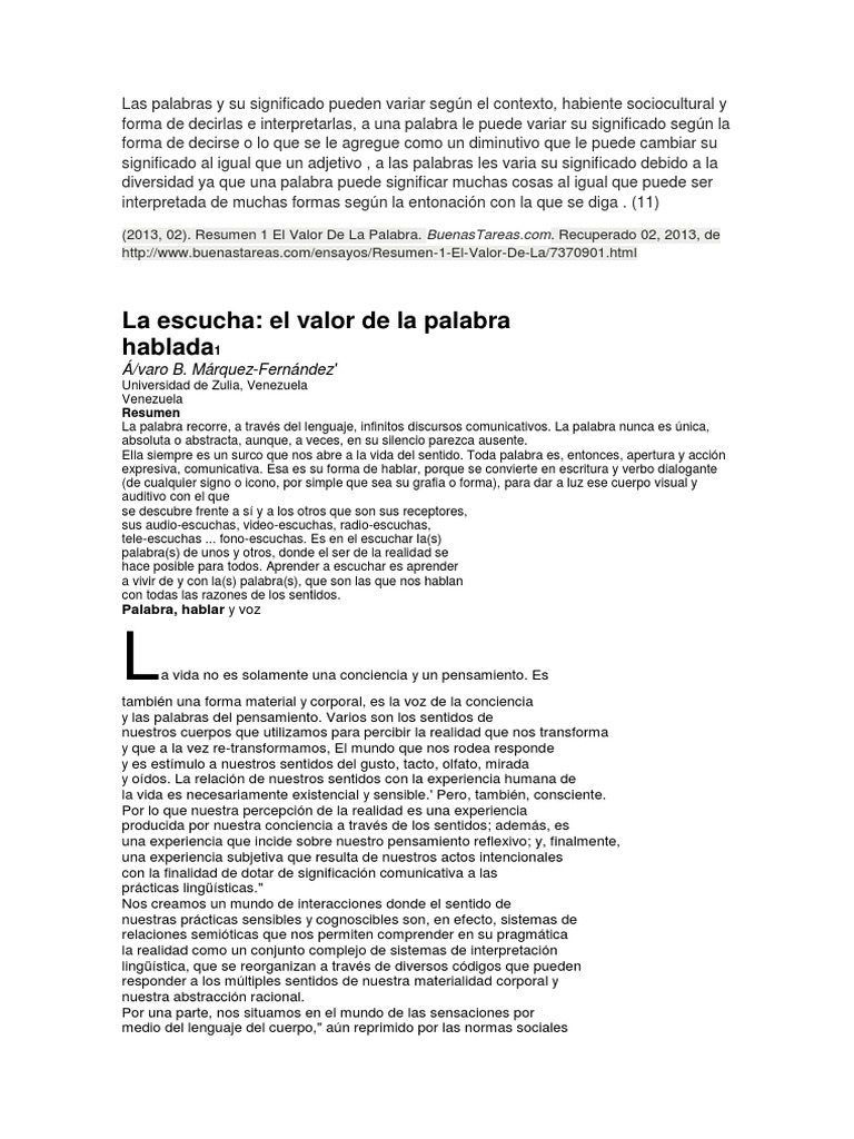 Las Palabras y Su Significado Pueden Variar Según El Contexto | PDF ...