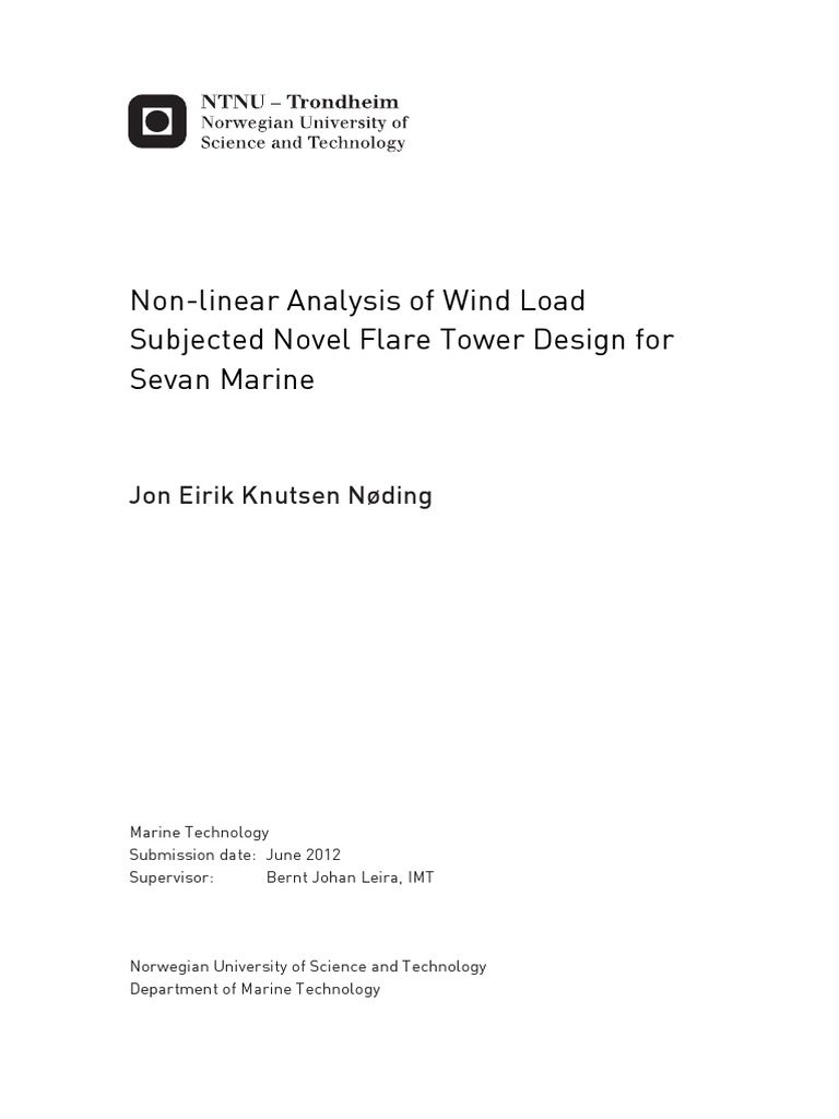 Analysis and Design of Flare Tower Subjected To Wind Loading | PDF ...