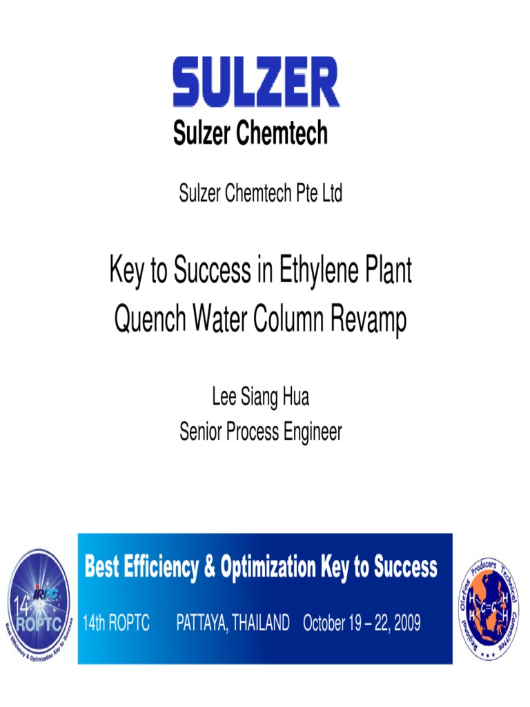 09-05-Sulzer-Key To Success in Ethylene Plant-VF | PDF | Ethylene ...