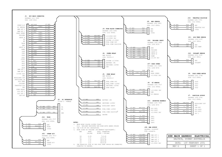 Haltech E6K Wiring Diagram Guide | PDF | Rotating Machines | Propulsion