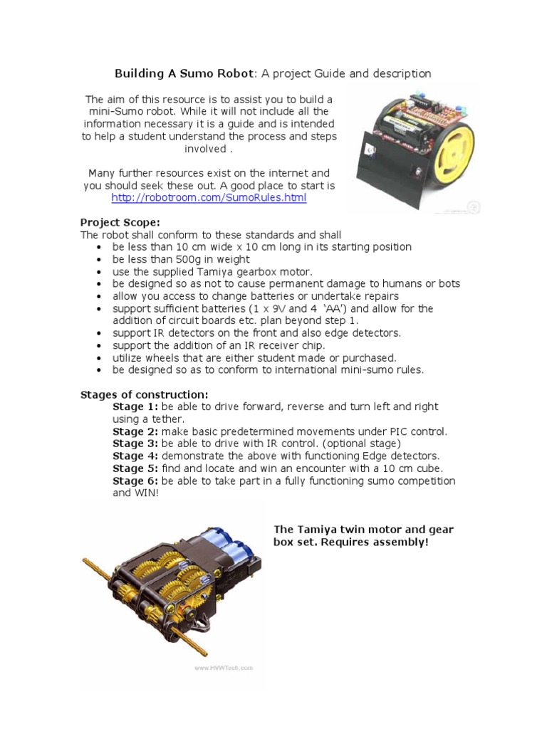 Mini Sumo Robot Building Guide | PDF | Switch | Robot