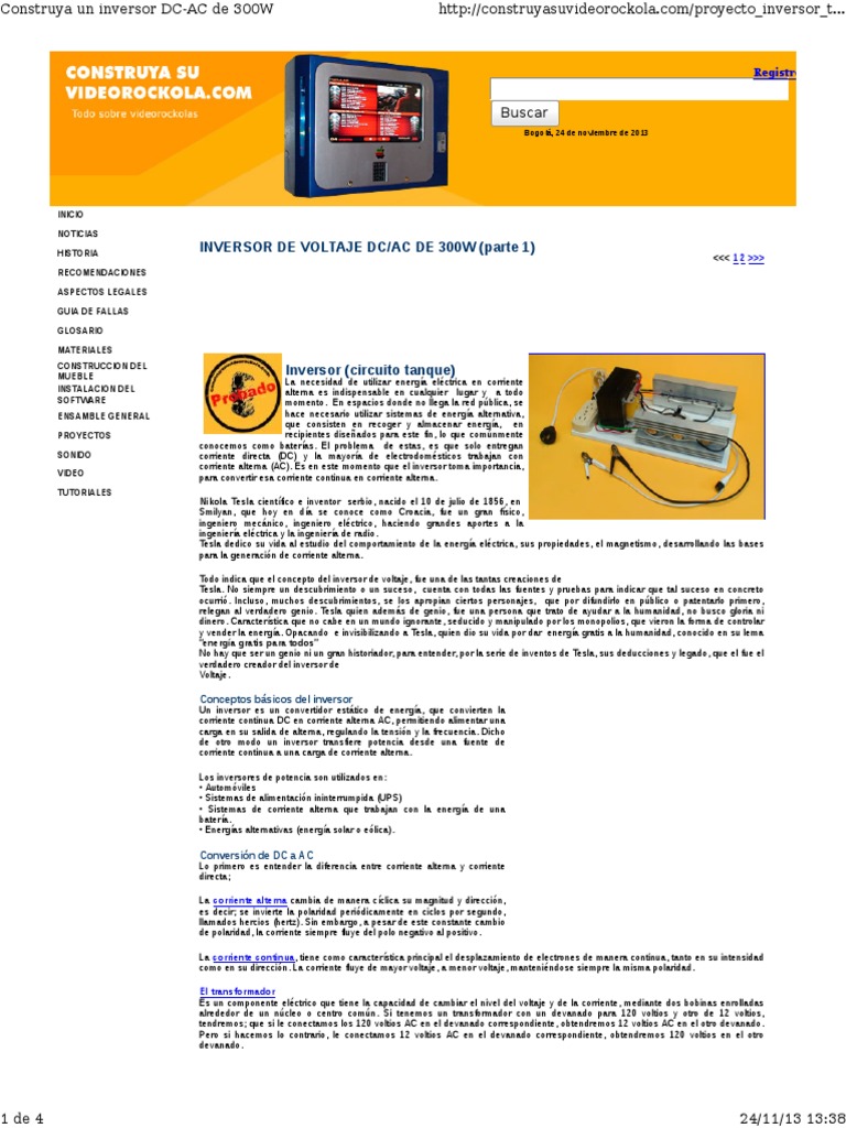 Inversor DC AC | PDF | Corriente eléctrica | Transformador