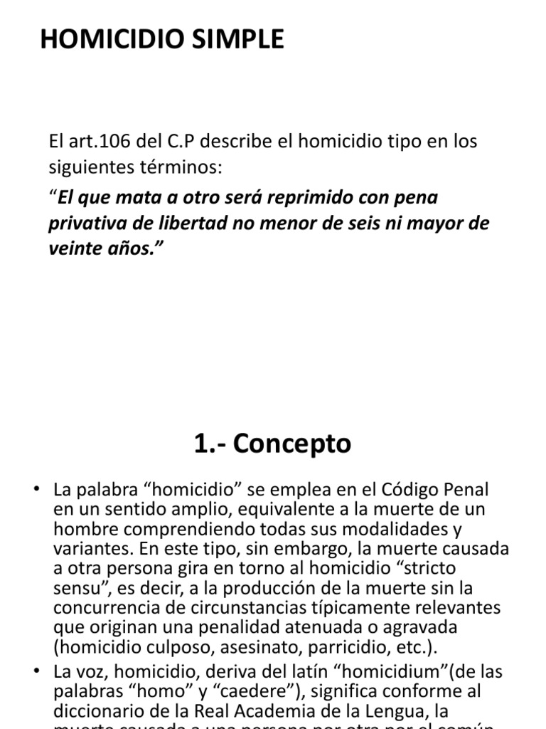 Homicidio Simple | PDF | Homicidio | Intención (Derecho Penal)