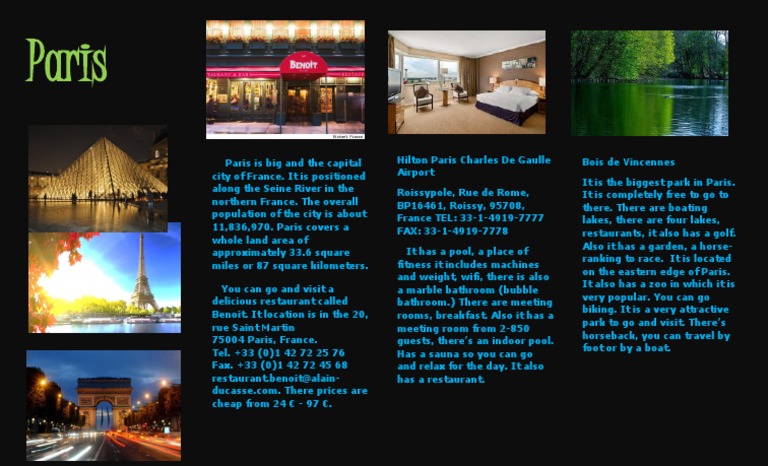 Travel Brochure For Paris | PDF