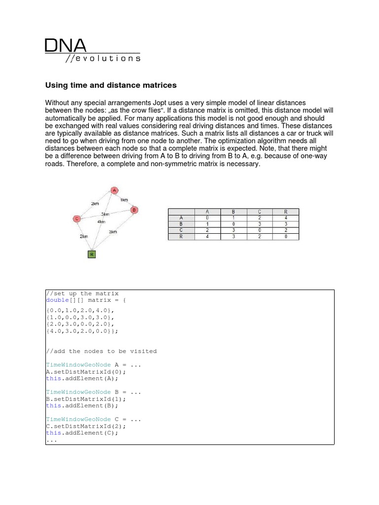 Using Time and Distance Matrices: Double | PDF | Speed | Matrix ...