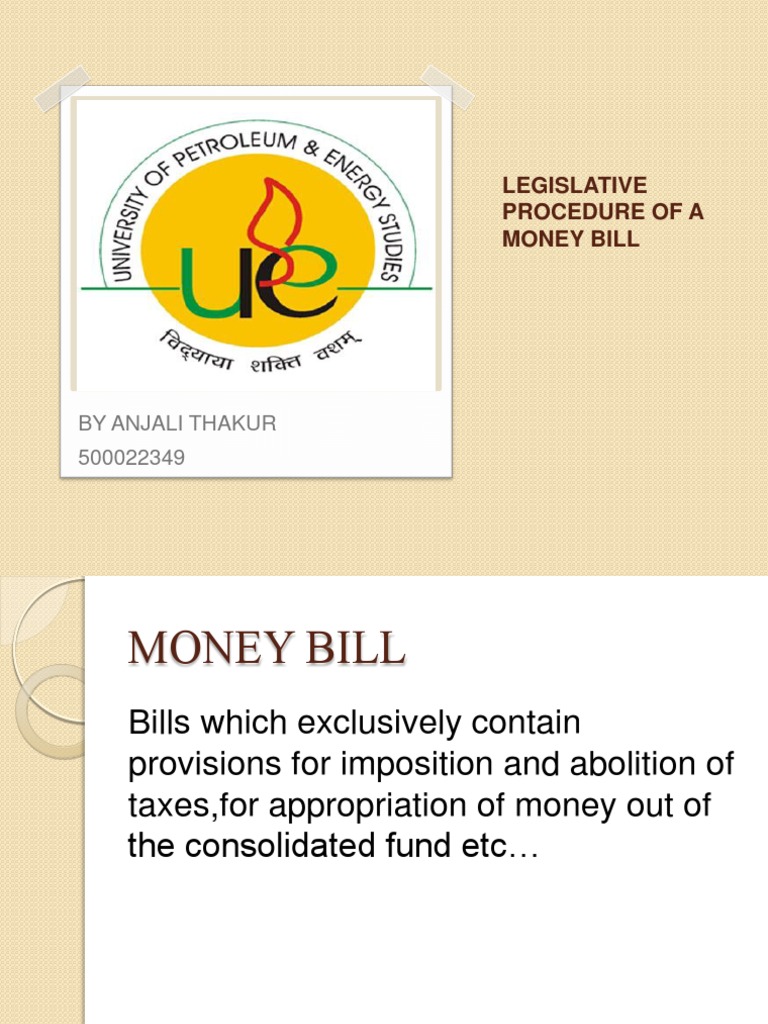 Legislative Procedure of A Money Bill | PDF | Law