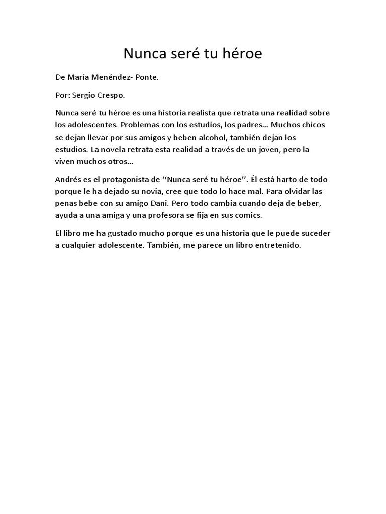 Nunca Seré Tu Héroe | PDF