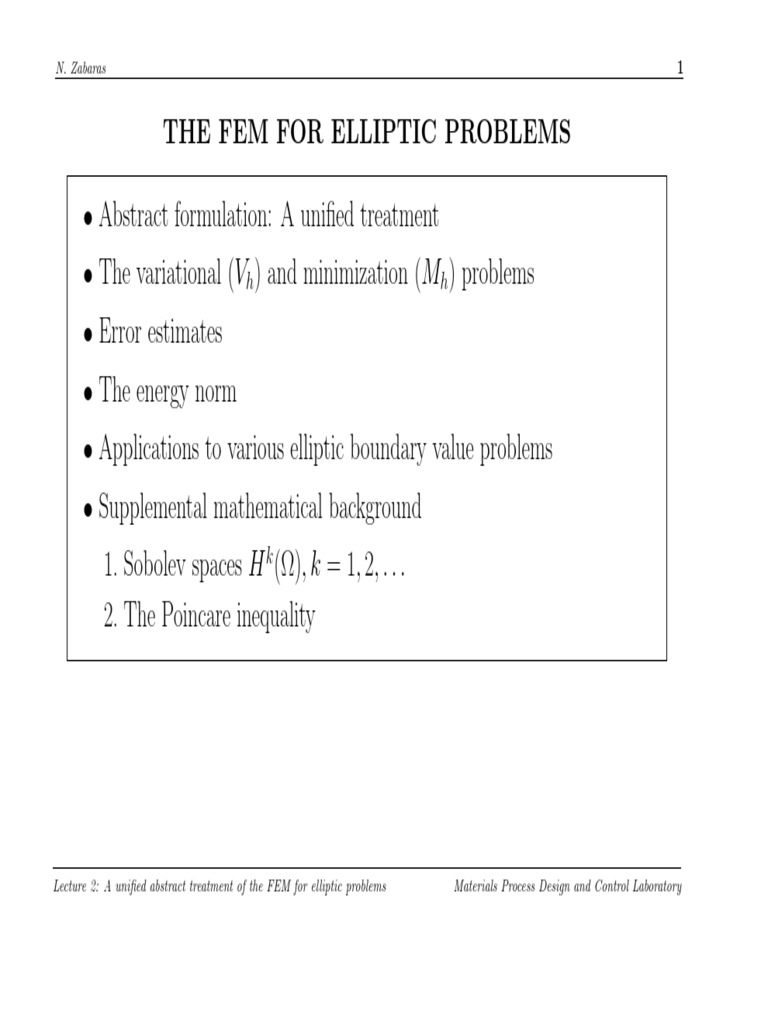 The Fem For Elliptic Problems | PDF | Calculus Of Variations | Finite Element Method