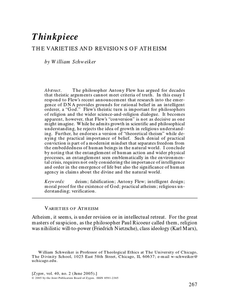 Varieties of Atheism | PDF | Atheism | Existence Of God