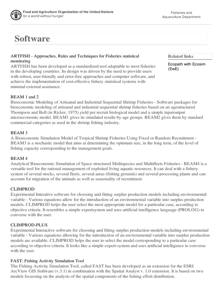 FAO Fisheries & Aquaculture - Software | PDF | Time Series | Food And ...