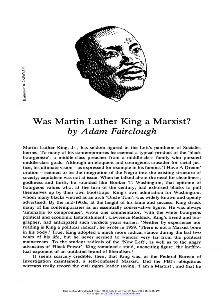 Adam Fairclough - Was Martin Luther King A Marxist? | PDF | Martin ...