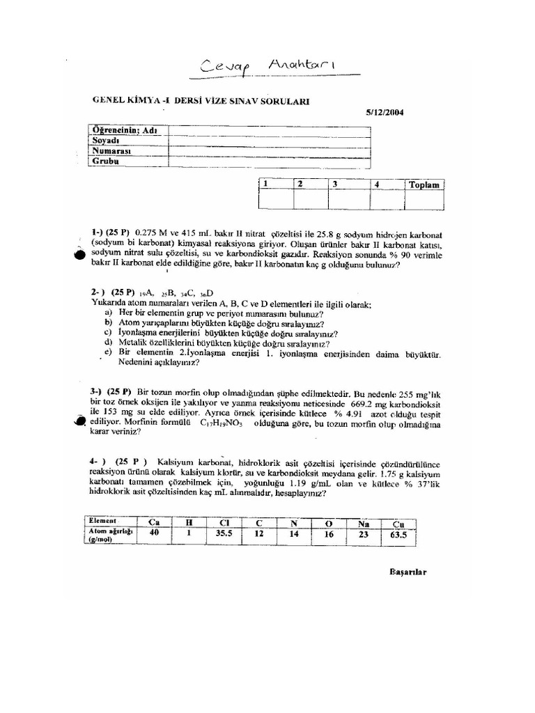 Genel Kimya PDF | PDF