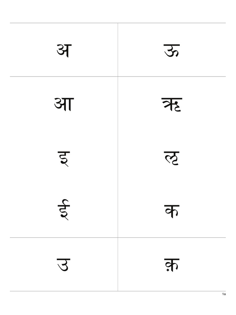 Hindi Alphabet Flashcards Guide | PDF | Foreign Language Studies