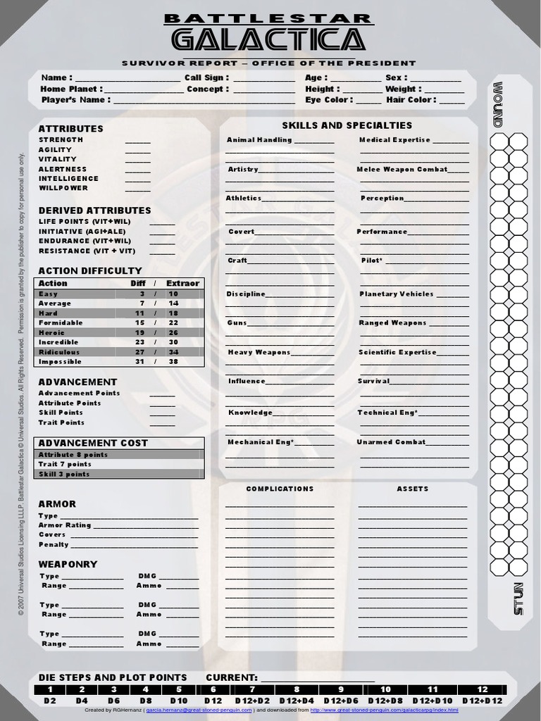 Alternate Character Sheet (Editable) | PDF | Role Playing Games | Leisure