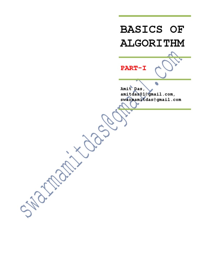 Basics of Algorithm | PDF | Algorithms | Computer Programming