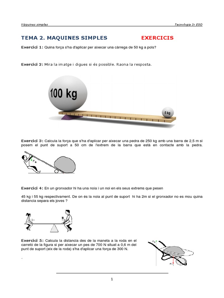 3r ESO Dossier Màquines Simples | PDF