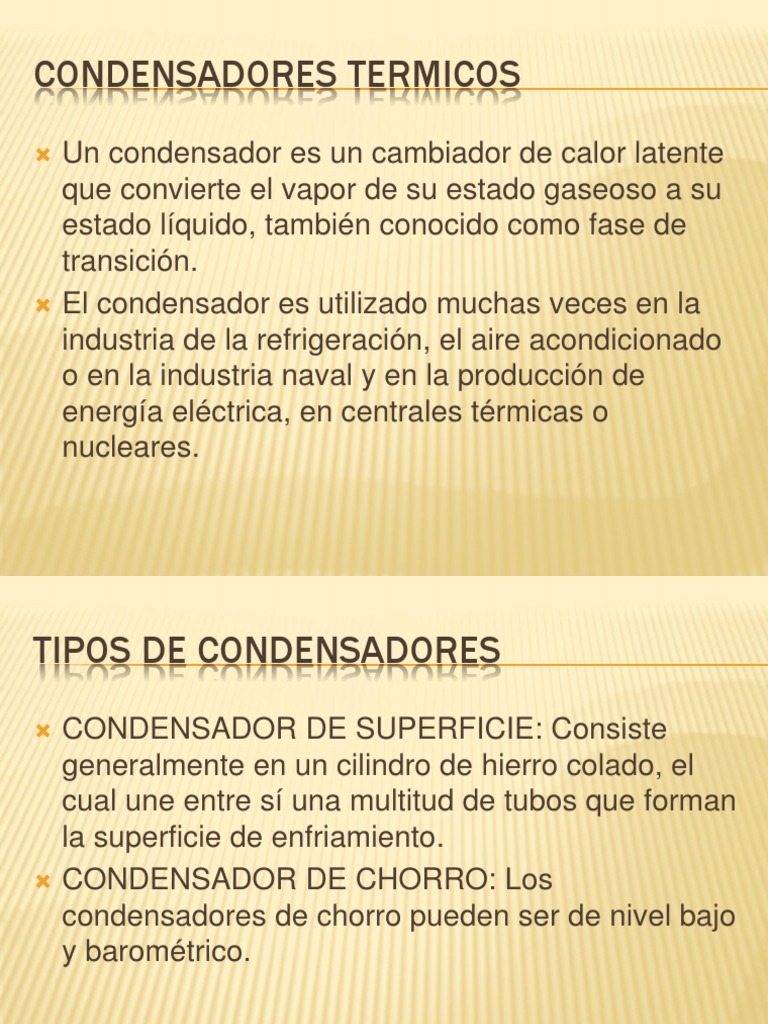 Condensadores Termicos | PDF | Ingeniería Termodinámica | Materiales ...