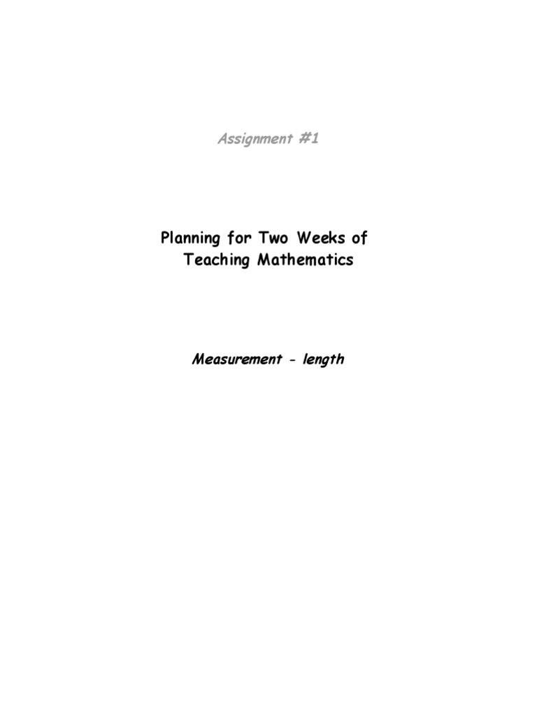 Maths - MEASUREMENT, Length Unit Plan, Year 1/2 | PDF | Schools ...