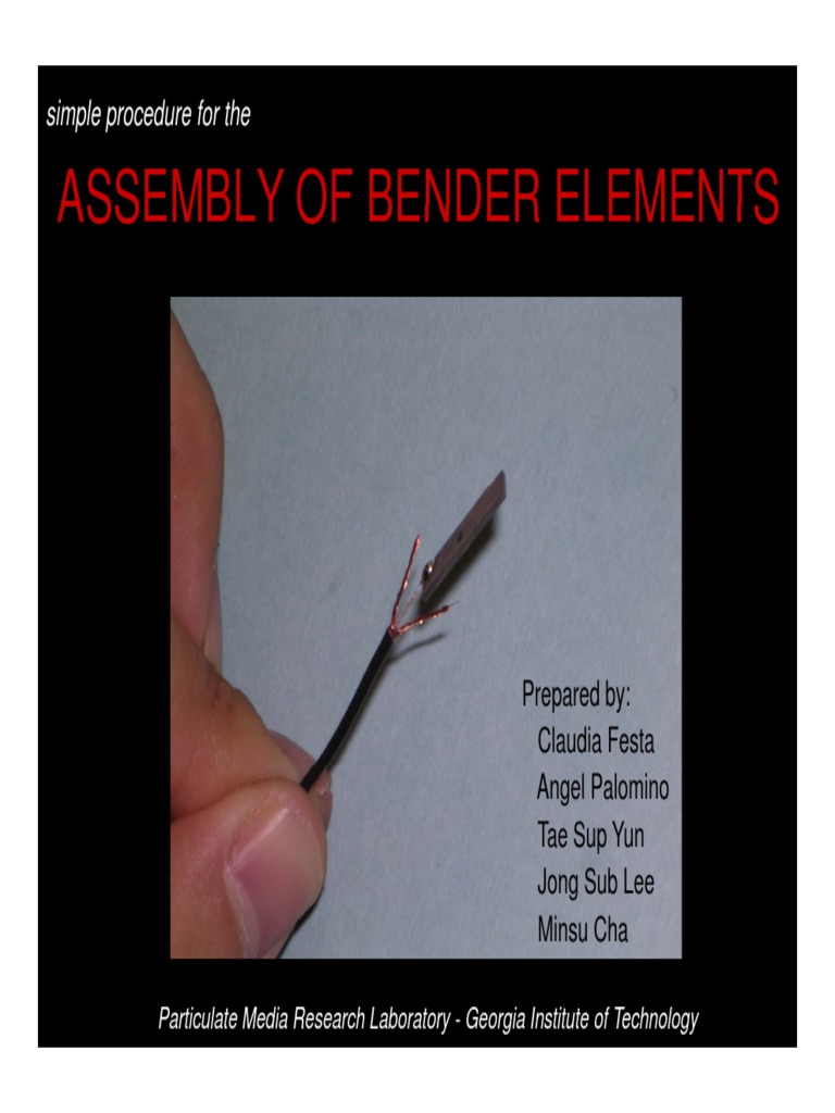 Bender Elements Manual | PDF | Coaxial Cable | Electrical Connector
