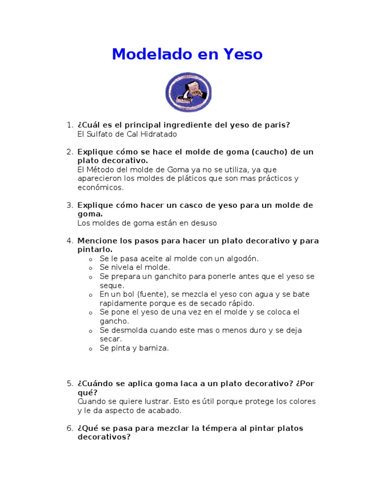 Modelado en Yeso | PDF | Yeso | Pinturas