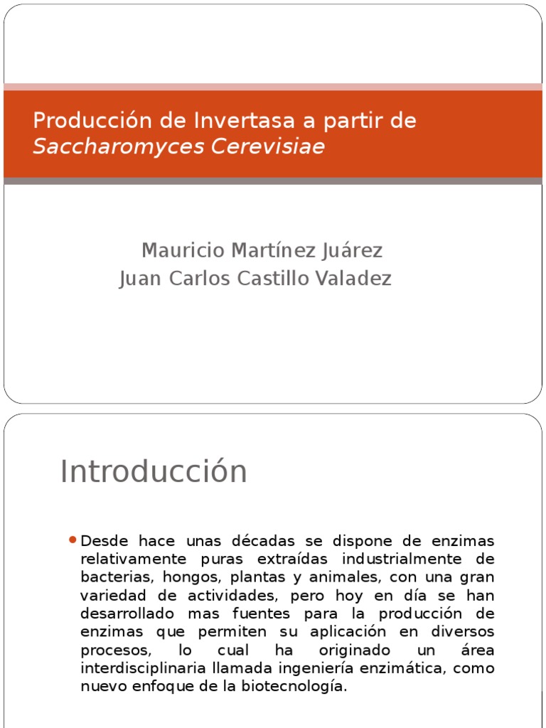 Producción de Invertasa A Partir de Saccharomyces Cerevisiae Practica 5 ...